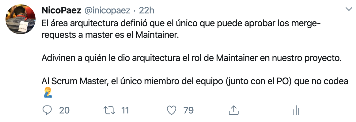 El curioso incidente del Scrum Master y el merge a master – Blog de NicoPaez